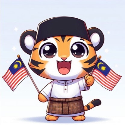 Cute Merdeka Tiger with Malaysian Flag Digital Image | Shopee Malaysia