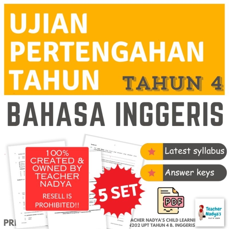 [ SOFTCOPY / PDF ] Ujian Pertengahan Tahun Bahasa Inggeris Tahun 4 ...