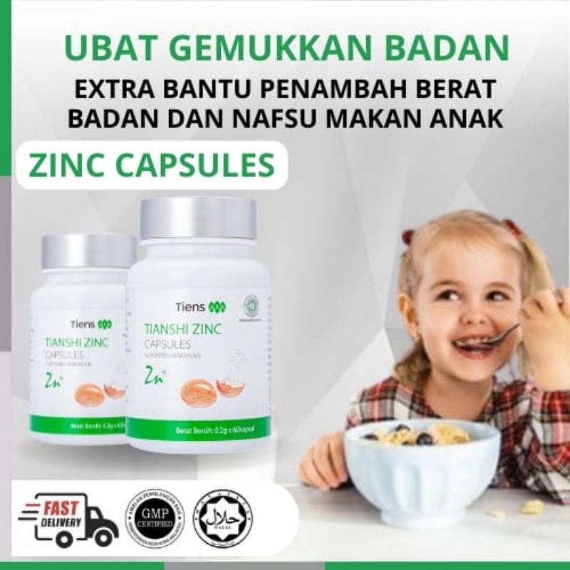 TIANSHI ZINC - UBAT GEMUK BADAN BUDAK MULTIVITAMIN - BANTU TAMBAH BERAT ...