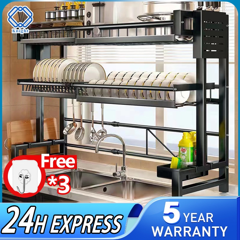 Dish Rack Stainless Steel Rak Dapur Stainless Steel1 2 Tier Sink Dish ...