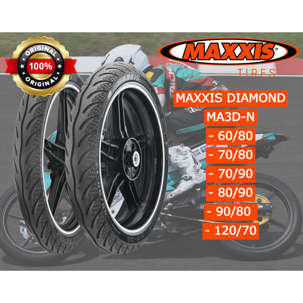 100% ORIGINAL TAYAR TYRE MAXXIS DIAMOND MA3D MA-3D TUBELESS 60/80-17 70/80-17 70/90-17 80/90-17 ...