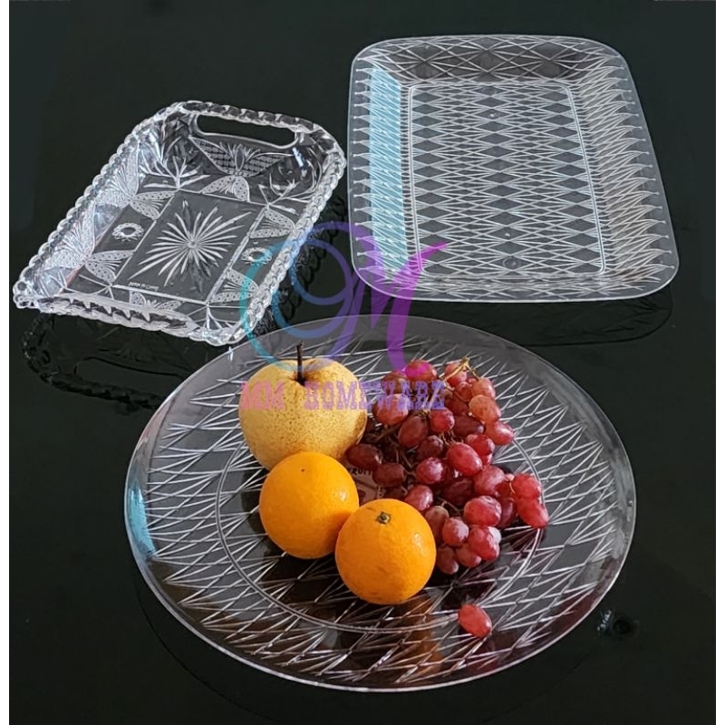 Transparent Plastic Fruit Tray / Talam Plastik Buah-buahan | Shopee ...
