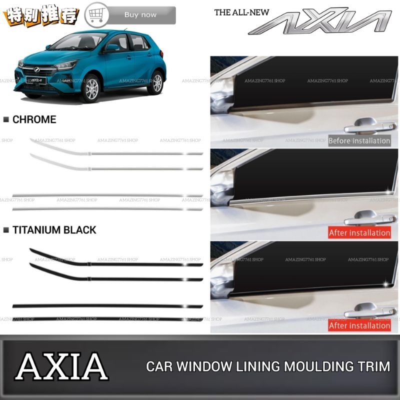 AMAZING PERODUA NEW AXIA 2023-2024 CAR WINDOW LINING TRIM MOULDING DOOR ...