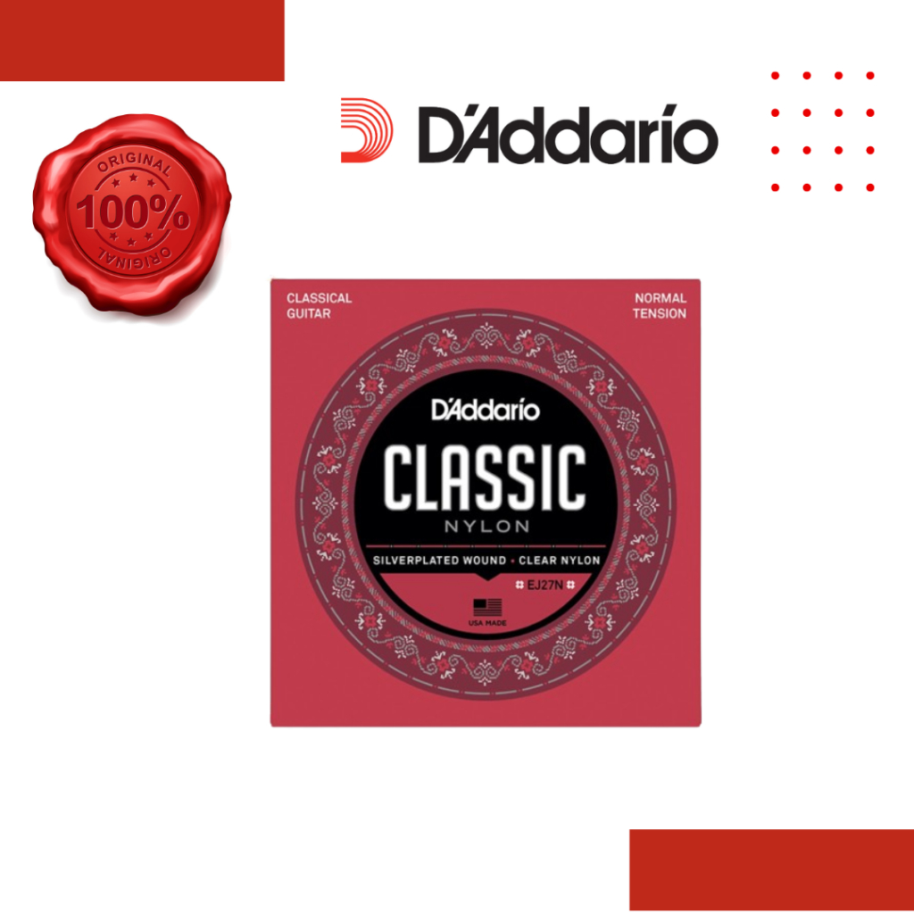 D’Addario EJ27N Nylon Classical Guitar Strings, Normal Tension | Shopee ...
