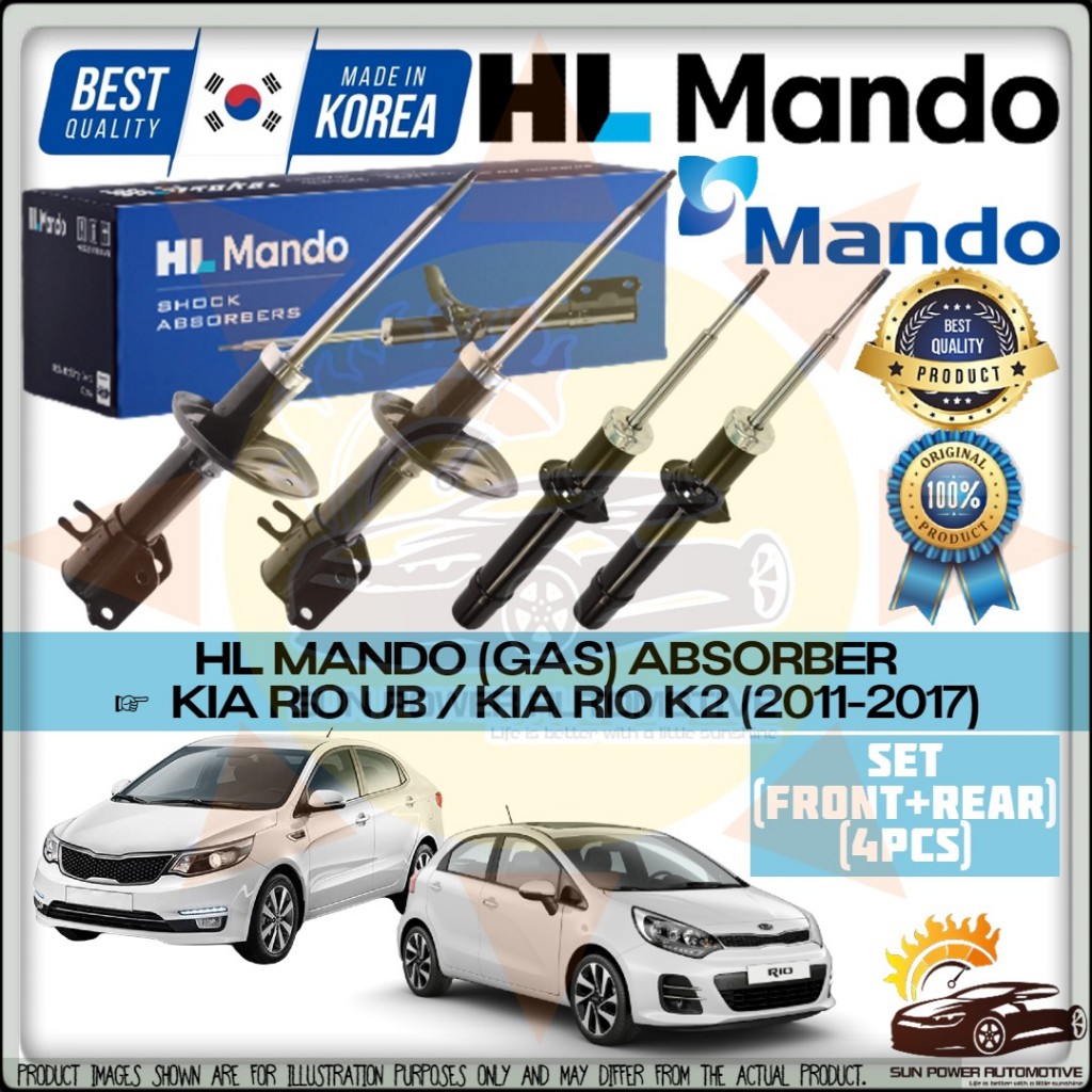 HL MANDO KOREA Kia Rio UB / Kia Rio K2 (2011-2017) Gas Shock Strut Absorber ( FRONT REAR SET ...