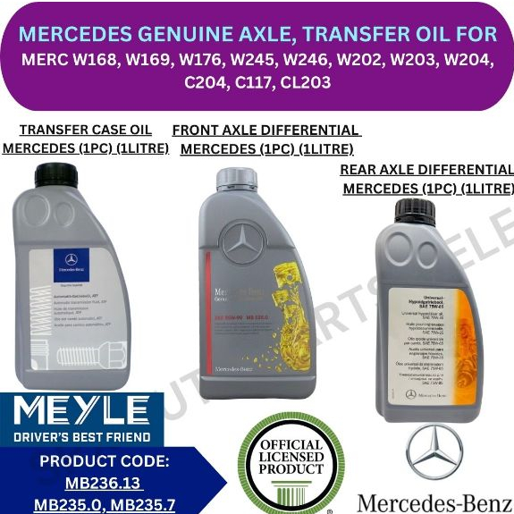 MERCEDES GENUINE TRANSFER CASE, AXLE OIL (1LITRE) FOR W168, W169, W176 ...