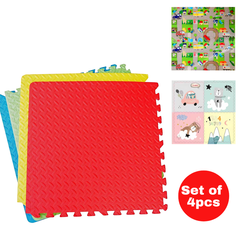 Eva Puzzle Play Mat, Large Safety Mat , Indoor EVA Foam Playmat Set of ...