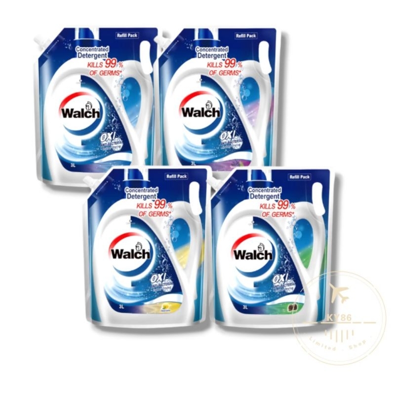 Walch OXI Clean Anti-bacterial Concentrated Laundry Detergent 3L-Refill Pack #Liquid#detergent# ...