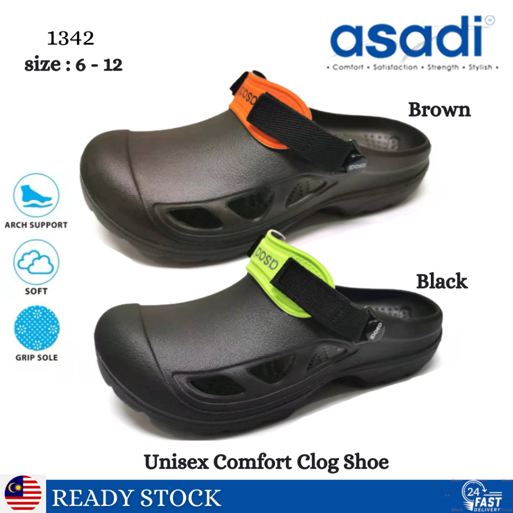 asadi Man Clog Shoe with adjustable straps 1342 | kasut lelaki anti ...