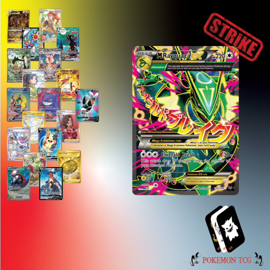 Mega M Rayquaza EX 105/108 Full Art Ultra Rare XY Roaring Skies PTCG | Shopee Malaysia