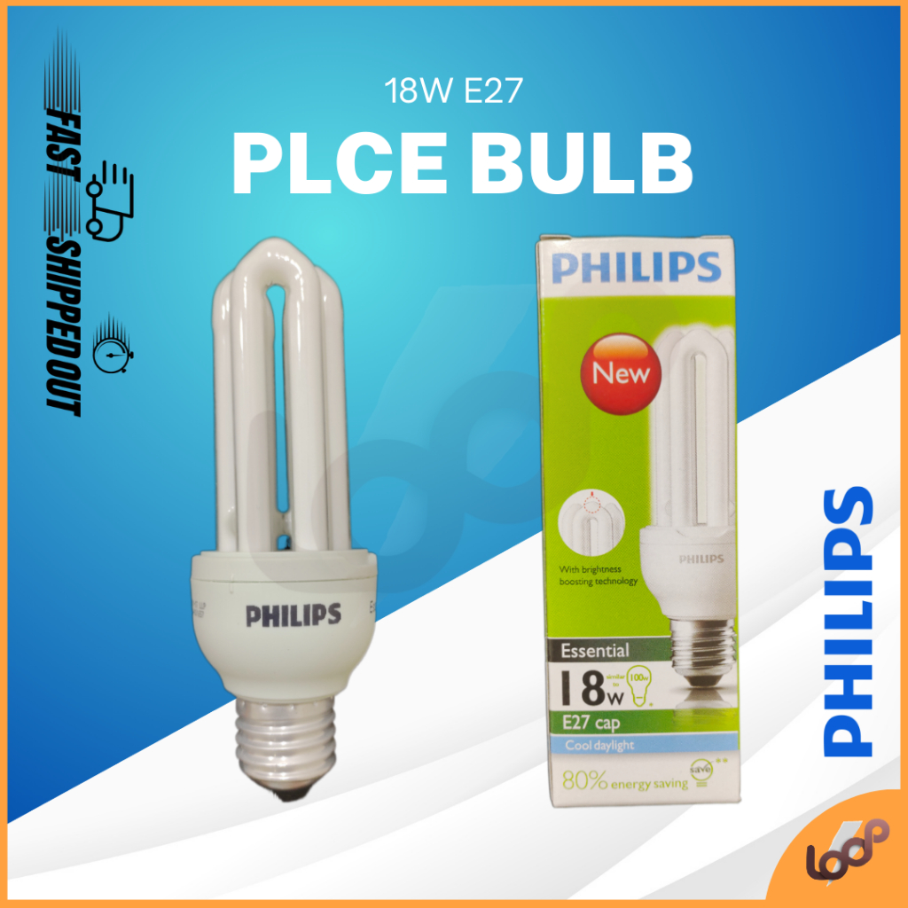 PHILIPS ESSENTIAL BULB 18W / PHILIPS PLCE BULB (E27 BASE) 18W ENERGY SAVING TUBE [READY STOCK ...