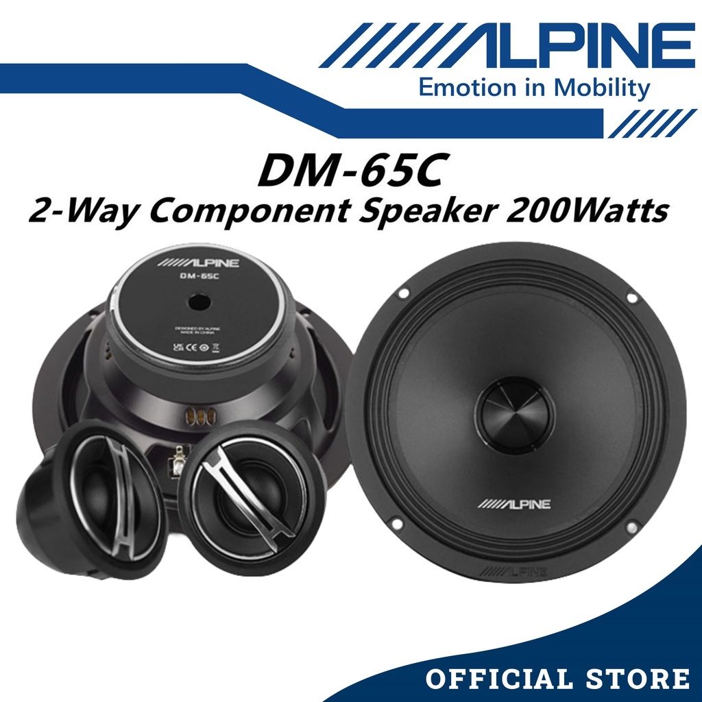 Alpine M Series 2 Way Component Car Speaker dome Tweeter 200W 6.5" DM ...