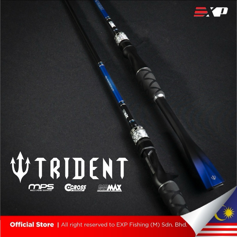 EXP Trident Carbon Fiber Medium Light/Heavy Fishing Rod (2 Pcs/6 ...