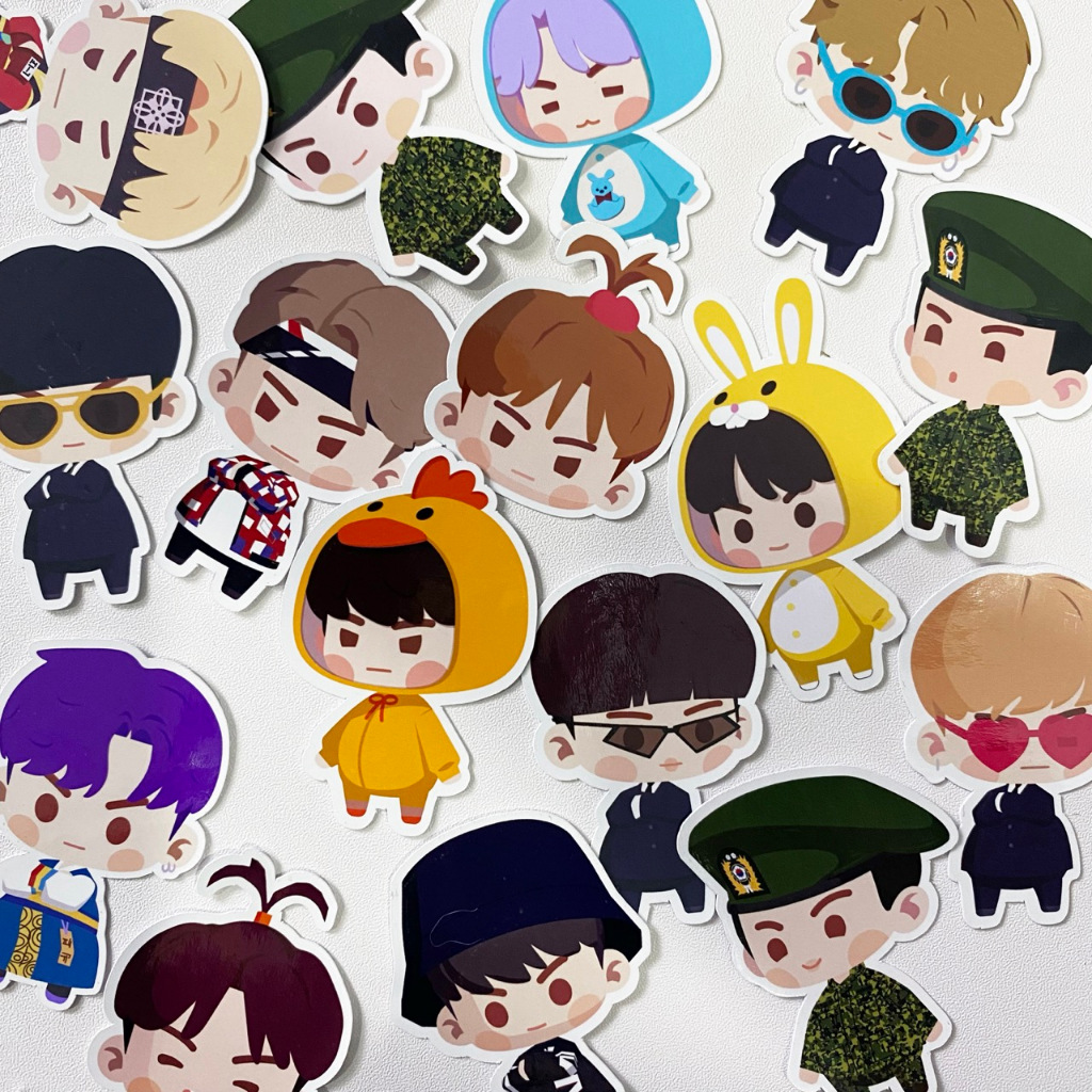 In The Seom Sticker (7pcs) OT7 Jungkook JK Taehyung V JHope Jin RM Suga ...