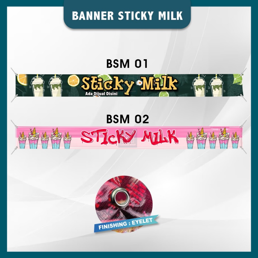 BANNER STICKY MILK VIRAL | SIAP CEPAT & MURAH | Shopee Malaysia
