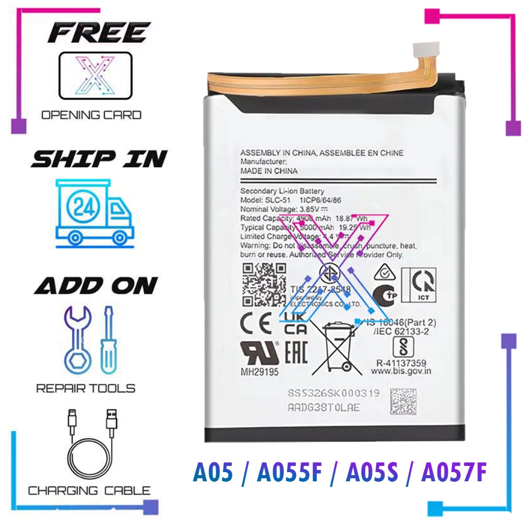 Battery Bateri SLC-51 For Samsung A05 / A055F / A05S / A057F (5000mAh ...