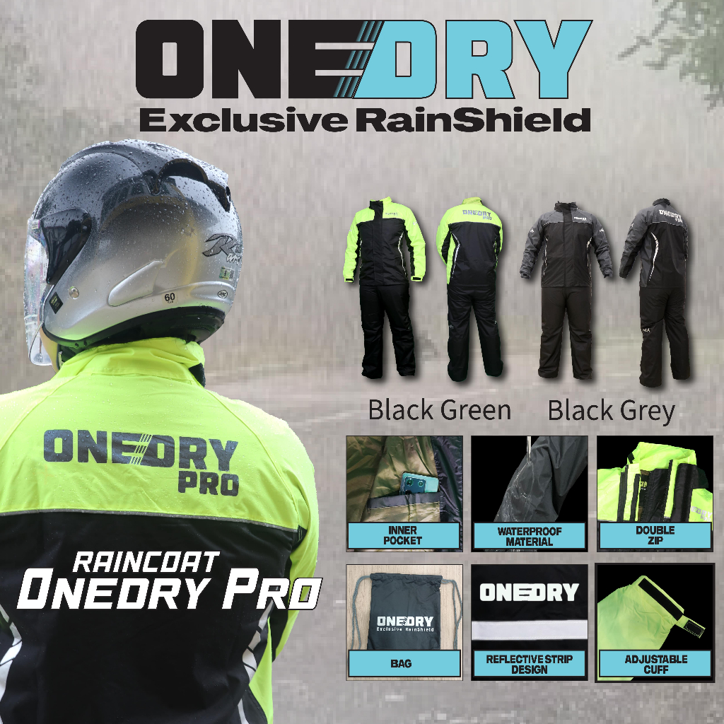 ONEDRY Raincoat Motorcycle Rainsuit Baju Hujan Waterproof Rain Coat Baju Hujan Motor Jacket ...