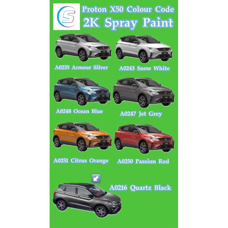 Proton X50 Original Colour 2K Spray Paint 400ML | Shopee Malaysia