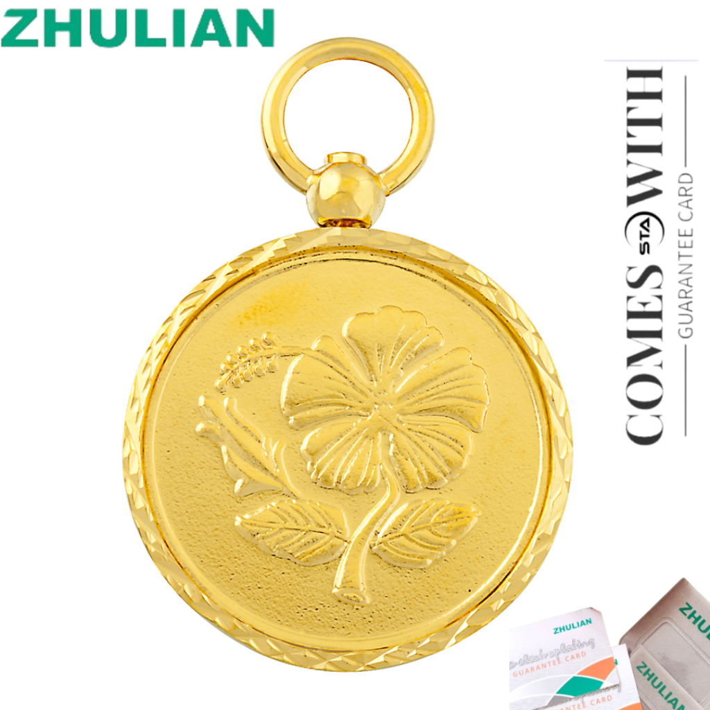 🛍️( ZHULIAN GOLD PLATED ) Loket Syiling Bunga Raya Kecil Bersalut Emas ...