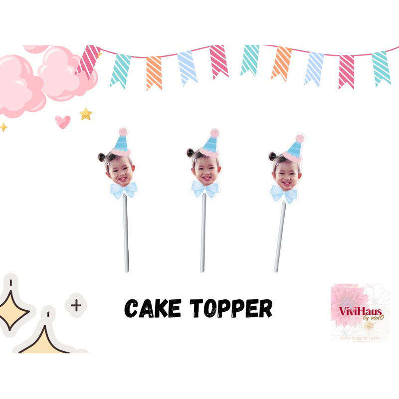 Cake Topper 3 PCS ( Sekali dengan batang ) | Shopee Malaysia