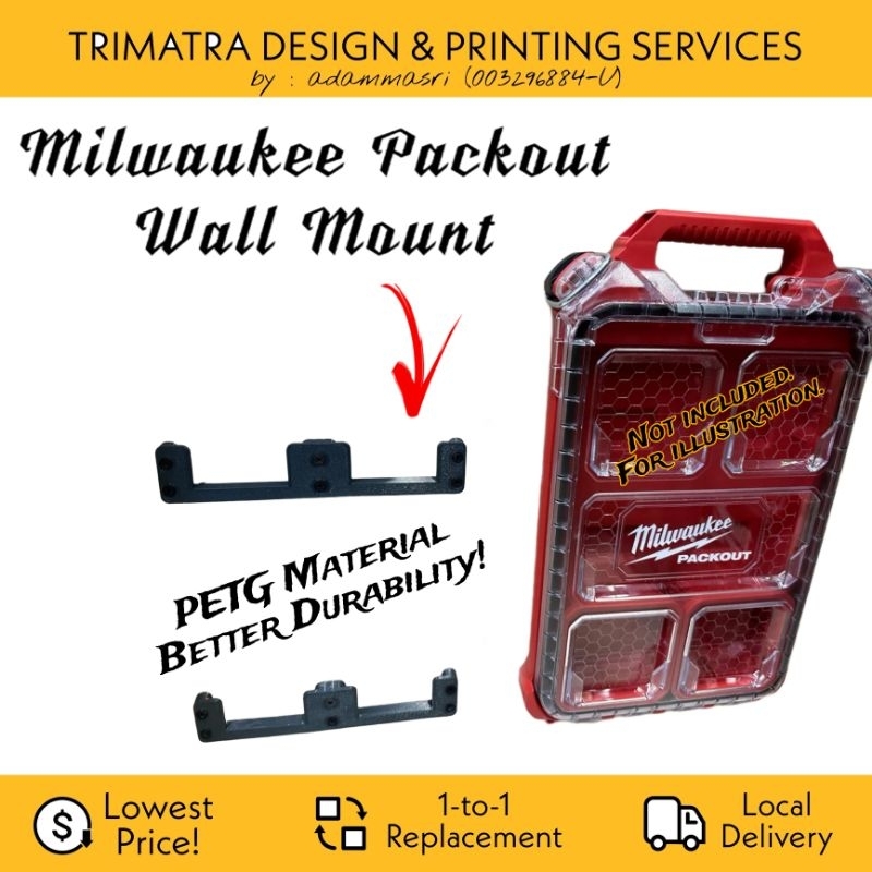 Milwaukee Packout Wall Mount Upgraded Sturdy Adapter Tool Box Organiser ...