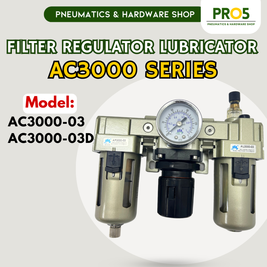 AC3000-03 | AC3000-03D 3/8" Pneumatic Air Pressure Filter Regulator ...