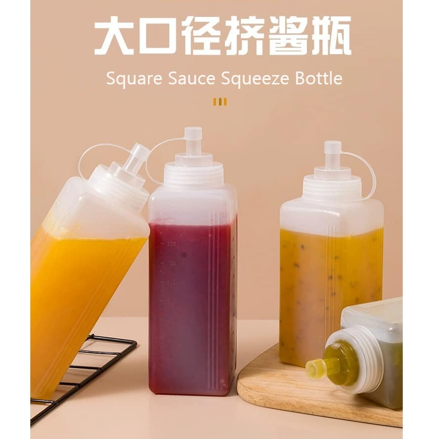 Square Sauce Squeeze Bottle Condiment Squeezer Seasoning Dispenser ...