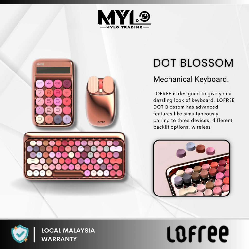 (READY STOCK) - Lofree Dot Blossom Rose Gold Bluetooth Mechanical ...