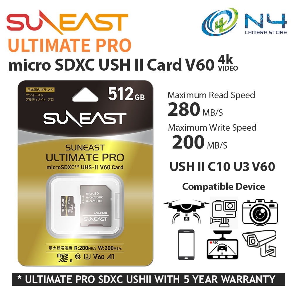 SUNEAST Ultimate Pro Mirco SDXC USH II V60 4K 128GB / 256GB / 512GB | Shopee Malaysia