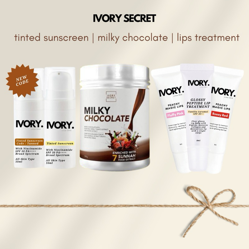IVORY SECRET Milky Chocolate, Magic Lips & Tinted Sunscreen (READYSTOCK ...