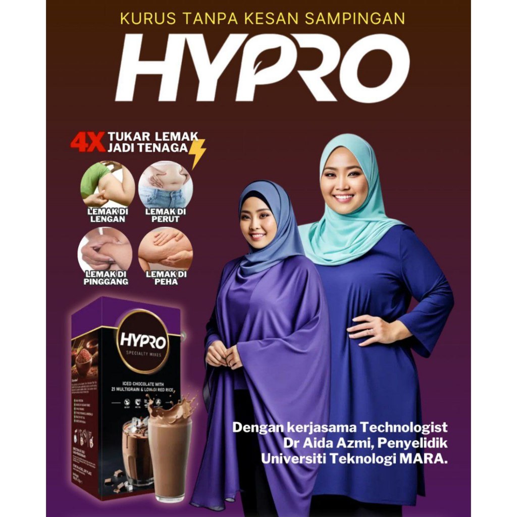 Minuman Coklat Kurus Hypro Iced Chocolate With 21 Multigrain & Low Gi ...
