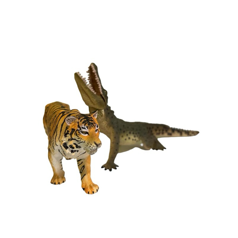 Nile Crocodile (Leaping) With Siberian Tiger Figurines - Collecta ...