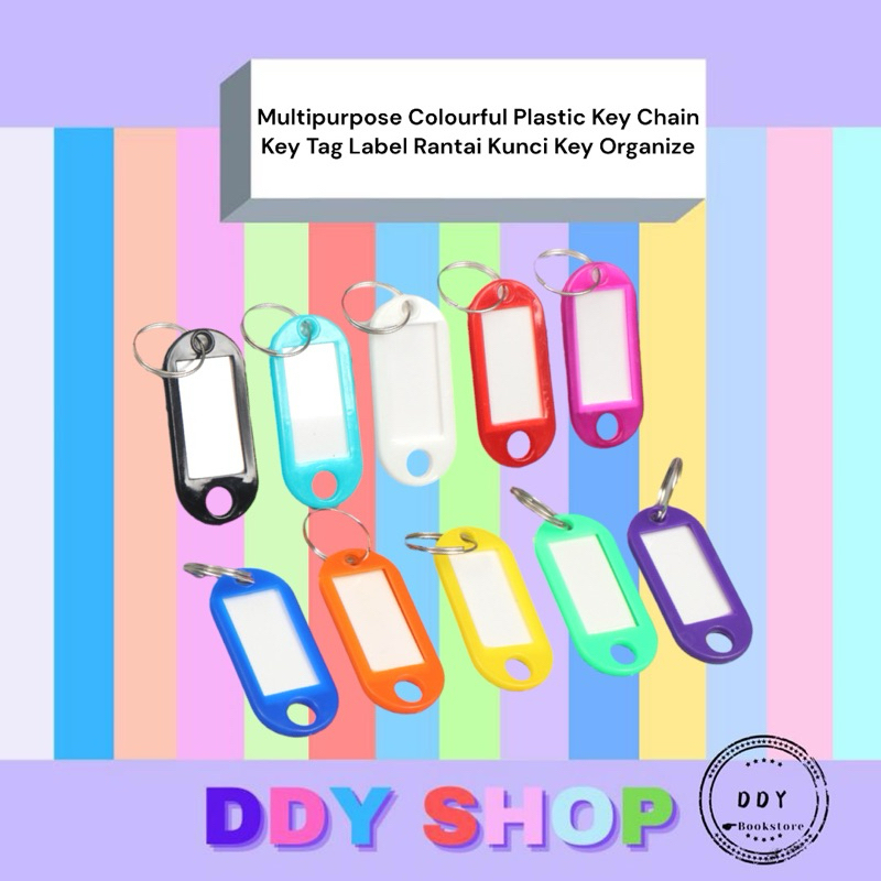 【READY STOCK】 Multipurpose Colour Plastic Key Chain Key Tags Label Key ...