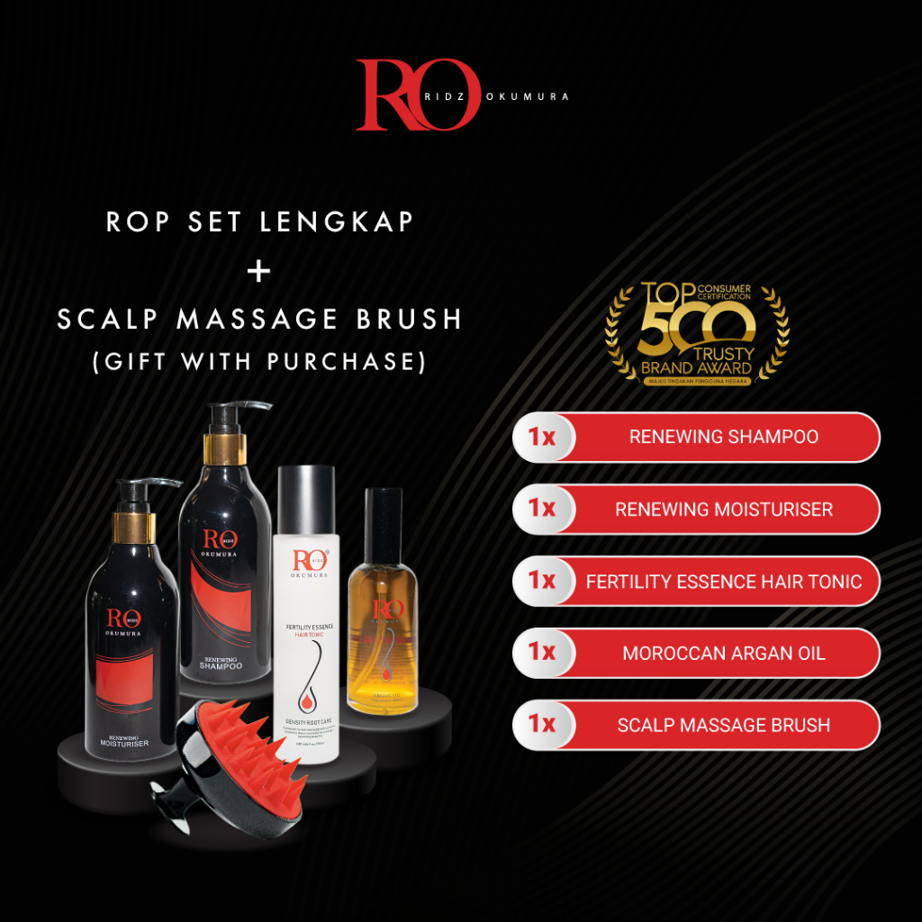 ROP Set Lengkap 300ML + Scalp Massage Brush (HITAM) | Shopee Malaysia