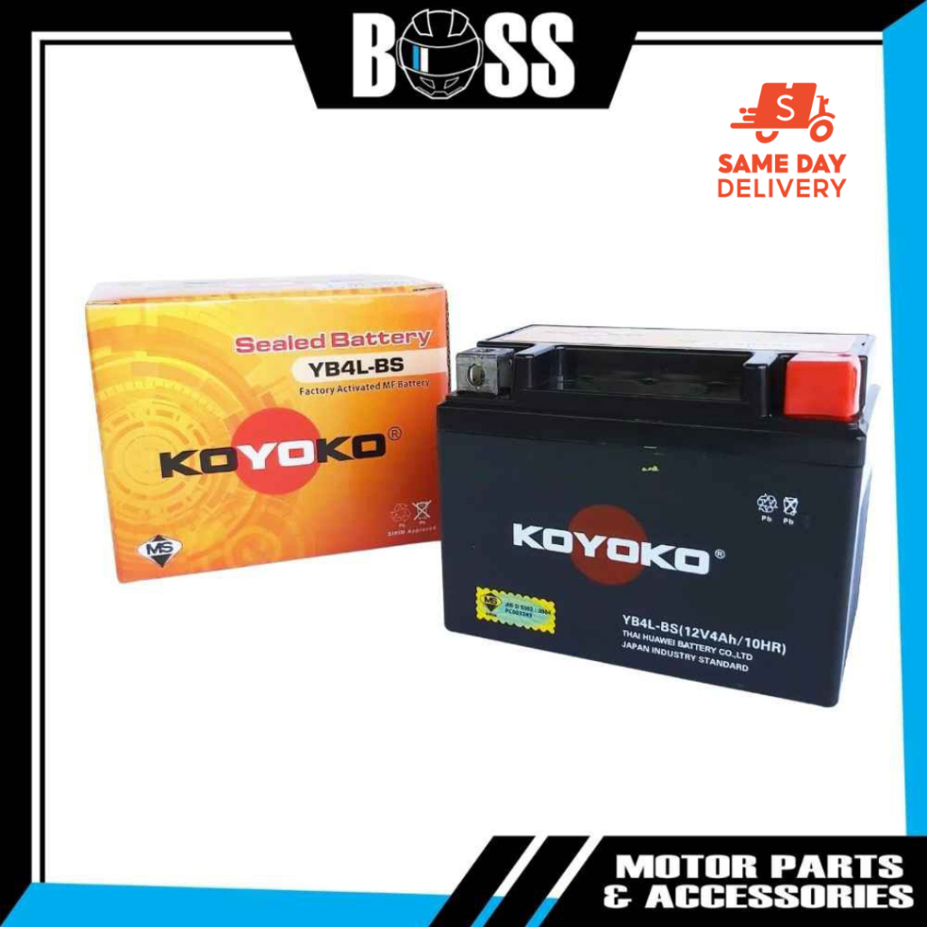 [KOYOKO] YB4L-BS SEALED Motorcycle Battery Bateri Motor HONDA EX5/CLASS ...