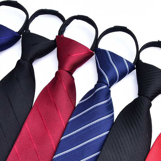 MILANDO Men Lazy Tie With Zip Zipper Business Formal Wear Groom Wedding ...