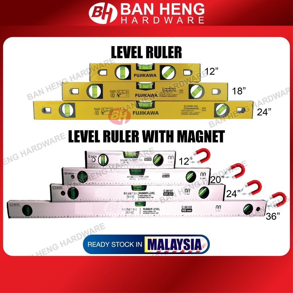 Random Color/Random Design Magnetic Level Ruler 12″ / 20″ / 24″ / 36 ...