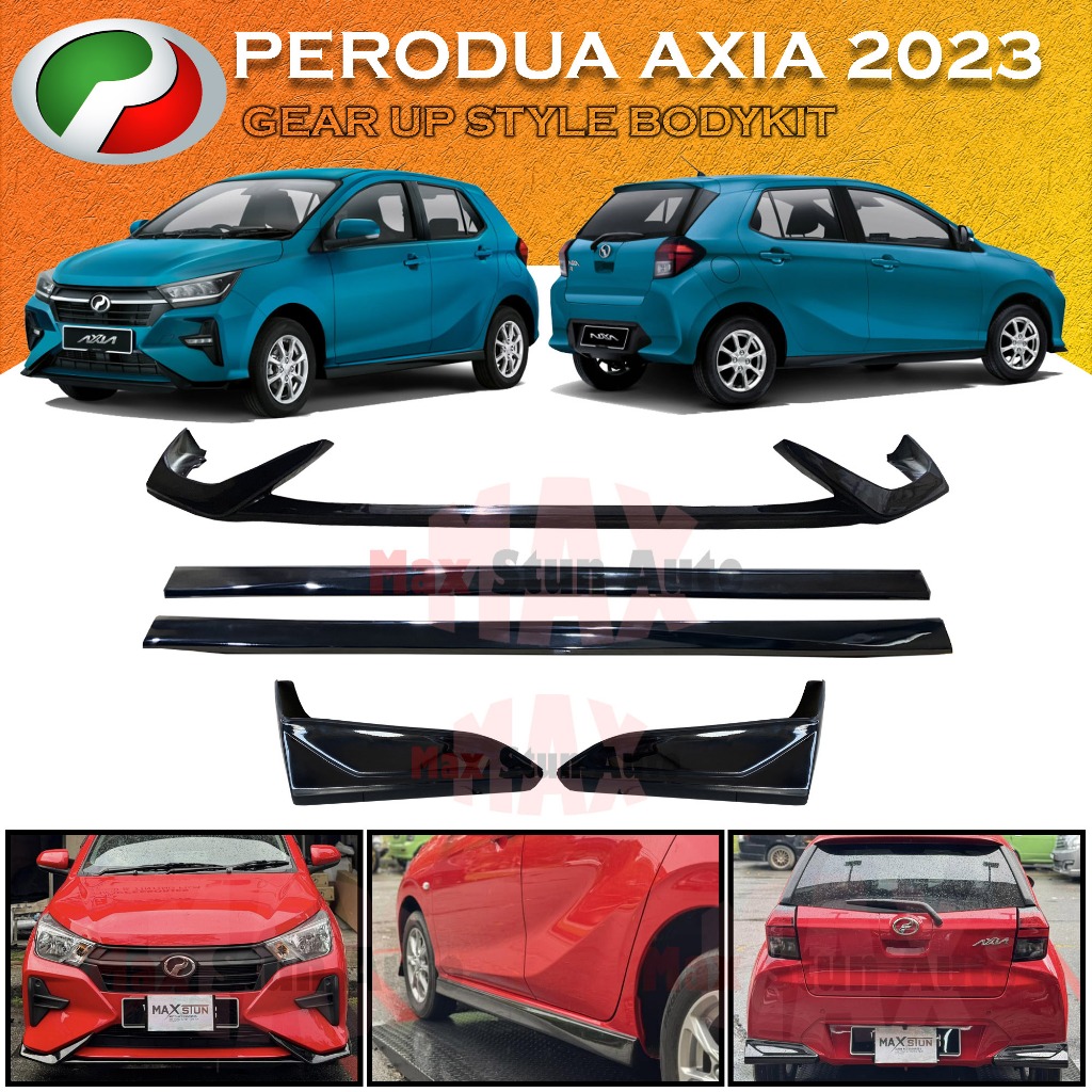 PERODUA AXIA 2023 GEAR UP FULLSET BODYKIT GU SKIRT LIP NEW AXIA BODY ...