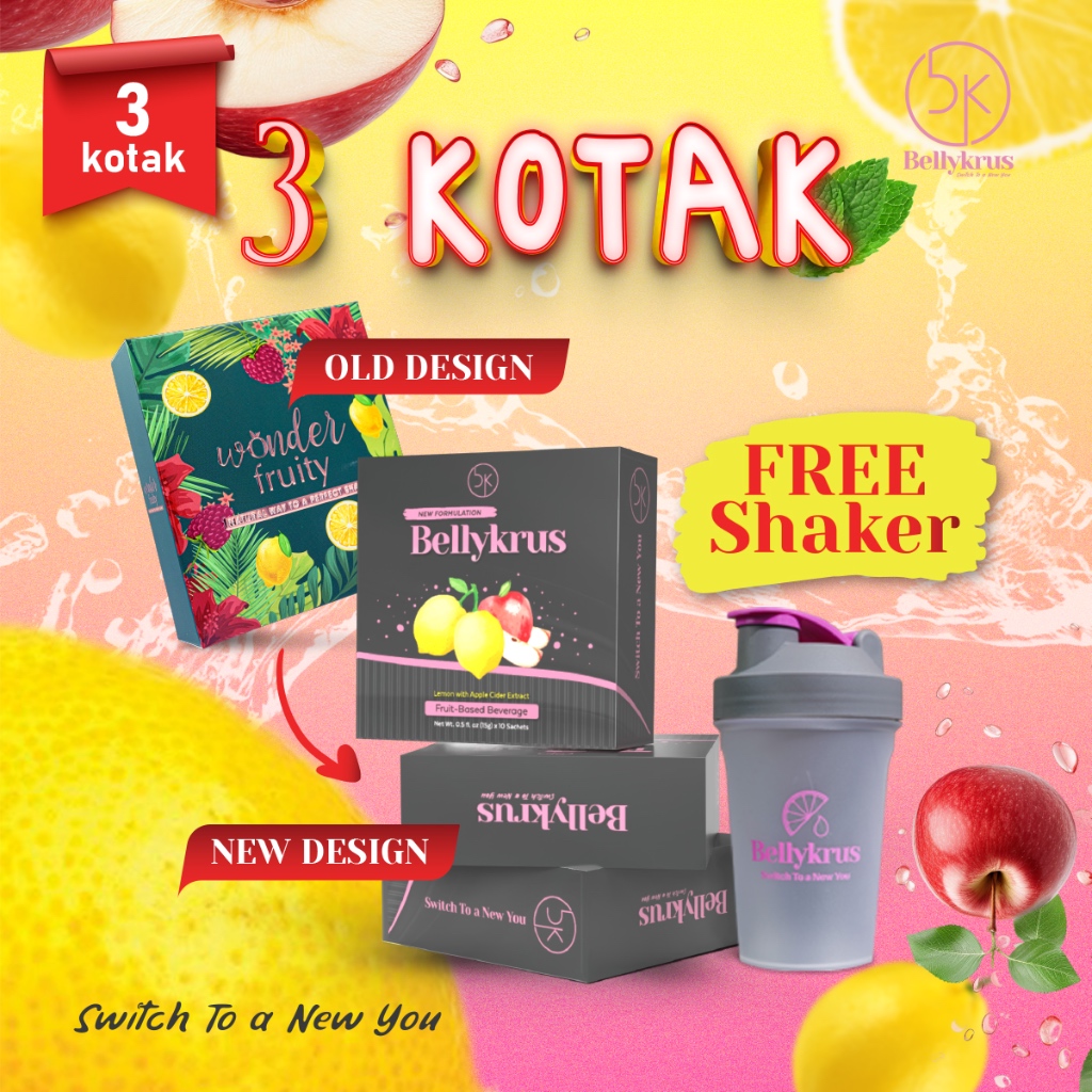Bellykrus Set 3 Kotak jus detox Lemon True Wonder Fruity New Formula ...