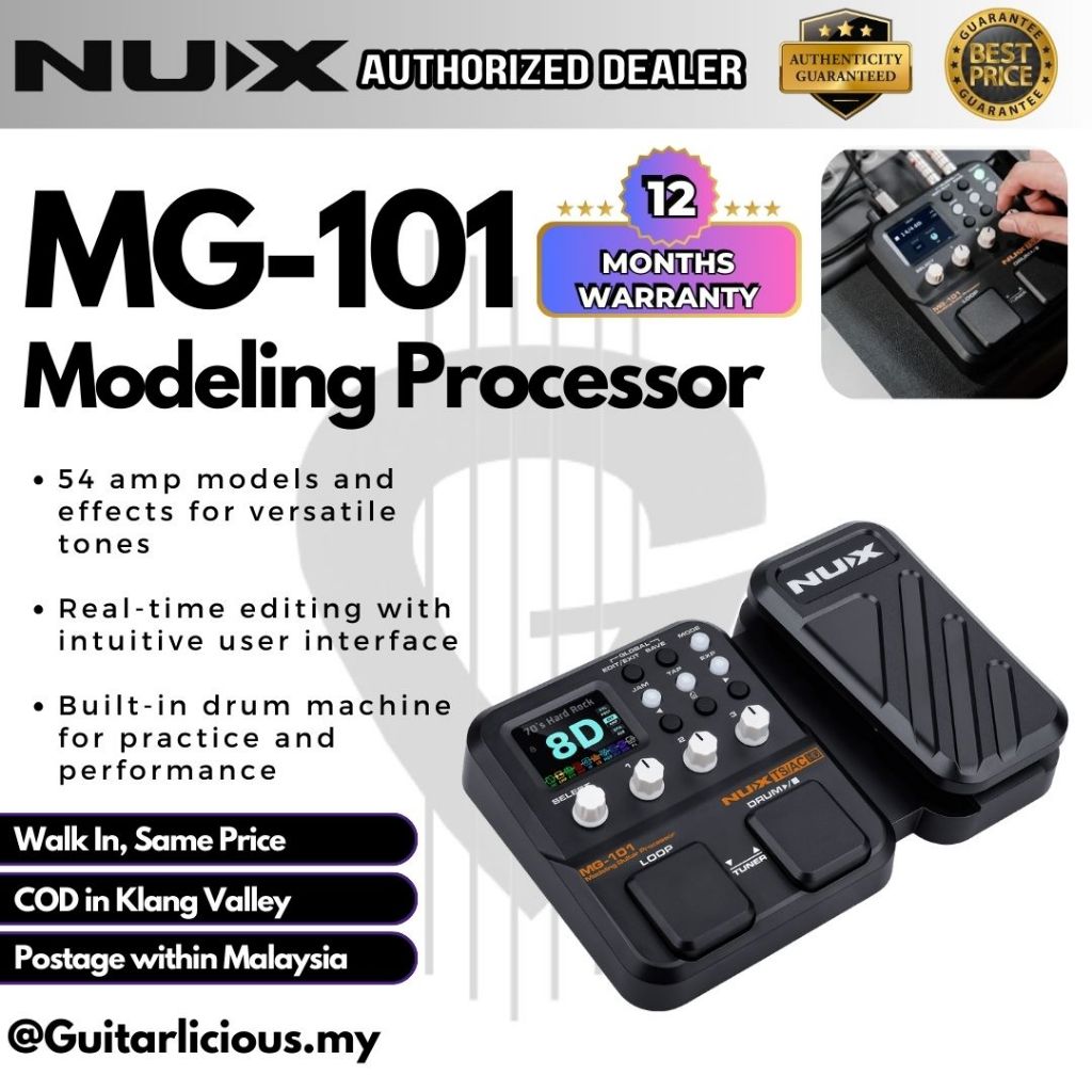 NUX MG-101 Modeling Guitar Processor ( MG101 / MG 101) | Shopee Malaysia
