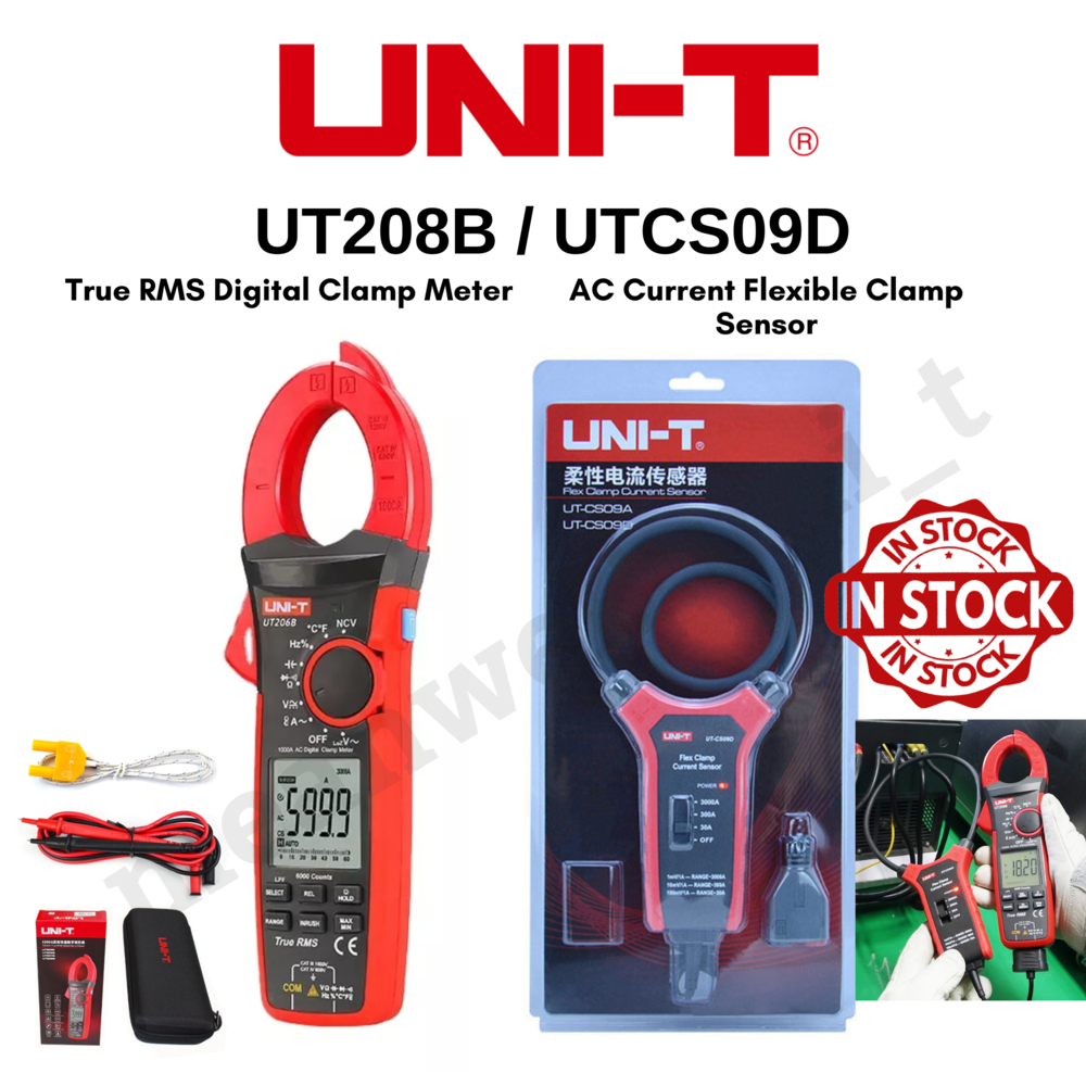 UNI-T UT208B 1000A AC DC True RMS CAT III CAT IV 600V Digital Clamp ...