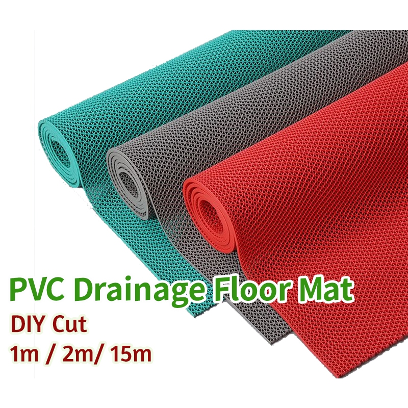 PVC Drainage Floor Mat Soft Anti Slip Rubber Mat Bathroom Kitchen Floor ...