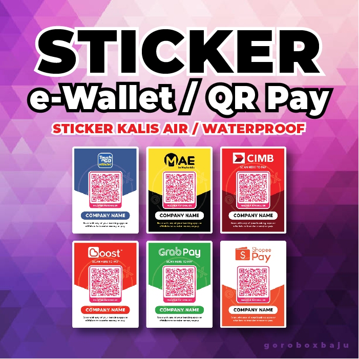 💜 Sticker e-Wallet / QR Pay / Waterproof Sticker / Kalis Air 💜 | Shopee ...