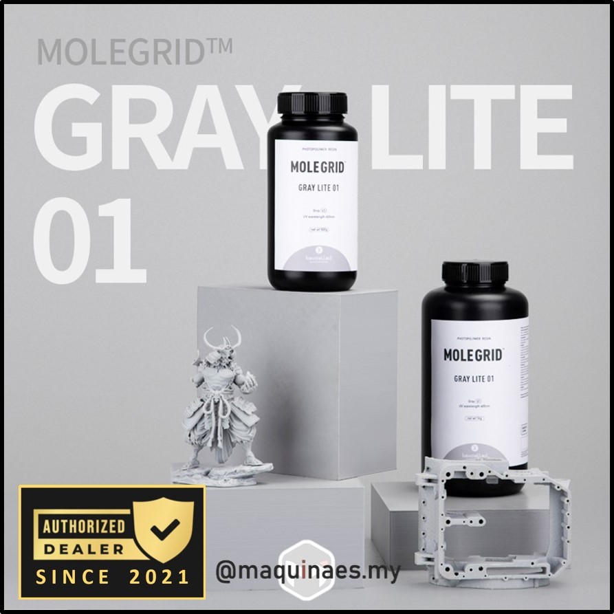 [ RESTOCK ] Kexcelled MOLEGRID GrayLite-01 LCD Resin (3D Printing Resin - 0.5kg & 1.0kg/bottle ...