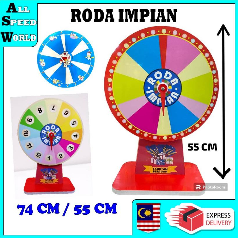 RODA IMPIAN BIG 74 CM / 55 CM / LUCKY DRAW / SPIN THE WHEEL / ROUND ...