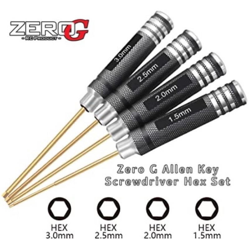 ZeroG RC Tools Allen Key Allenkey Screwdriver set titanium 1.5 2.0 2.5 ...