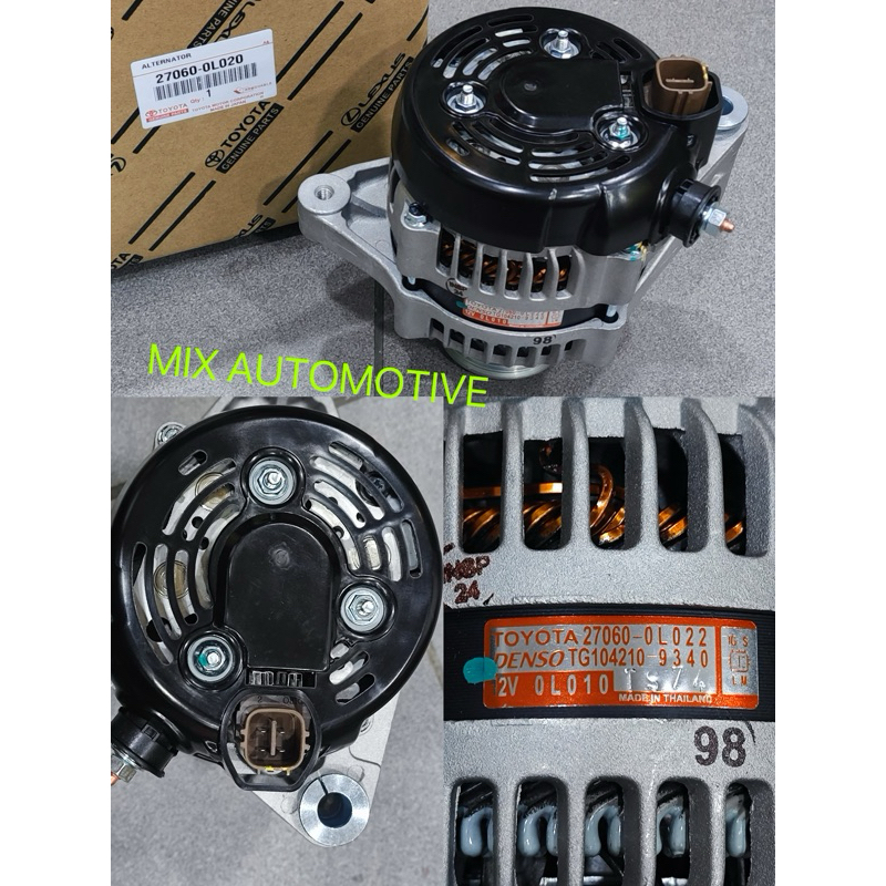 100% ORIGINAL TOYOTA HILUX KUN25 HILUX KUN26 ALTERNATOR ( 27060-0L020 ...