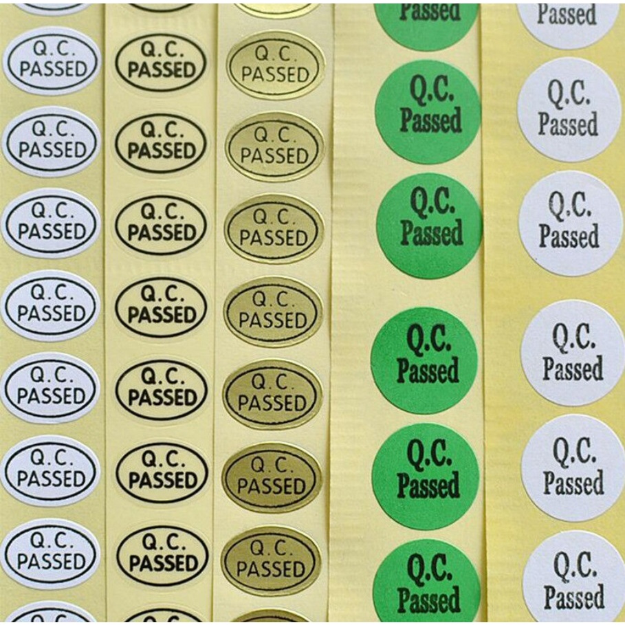 Different Sizes of QC Passed Sticker QC OK Good Quality Check QA ...