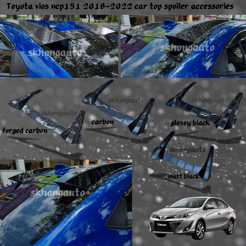 Toyota vios ncp151 2018-2023 car top spoiler accessories carbon fiber ...