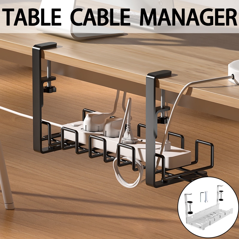 Cable Management Under Table No Need To Drill Wire Organizer Tray Line ...
